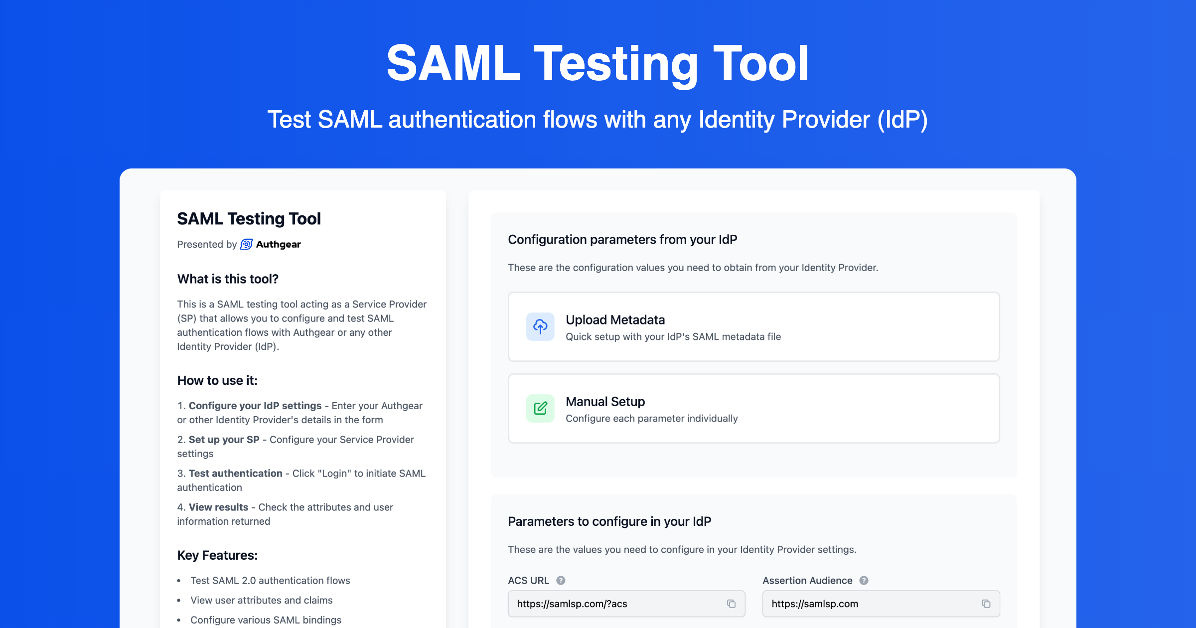 SAML Testing Tool | Mock SP | SAML Flow
